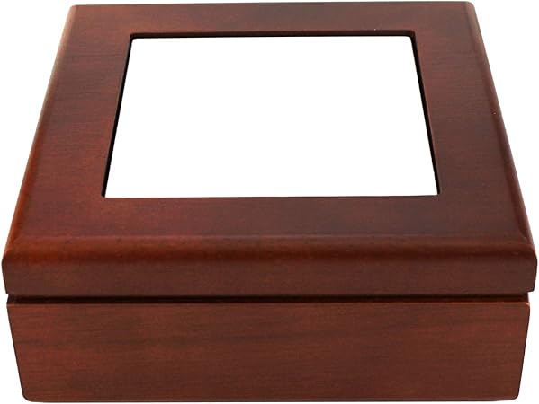 Amazon.com: Wood Keepsake Box Mahogany Finish with Sublimation Blank Tile
