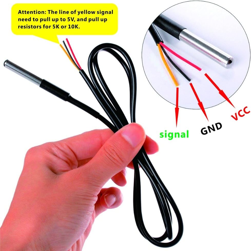 KEYESTUDIO DS18B20 Temperature Sensor Waterproof for Arduino IUNO ...