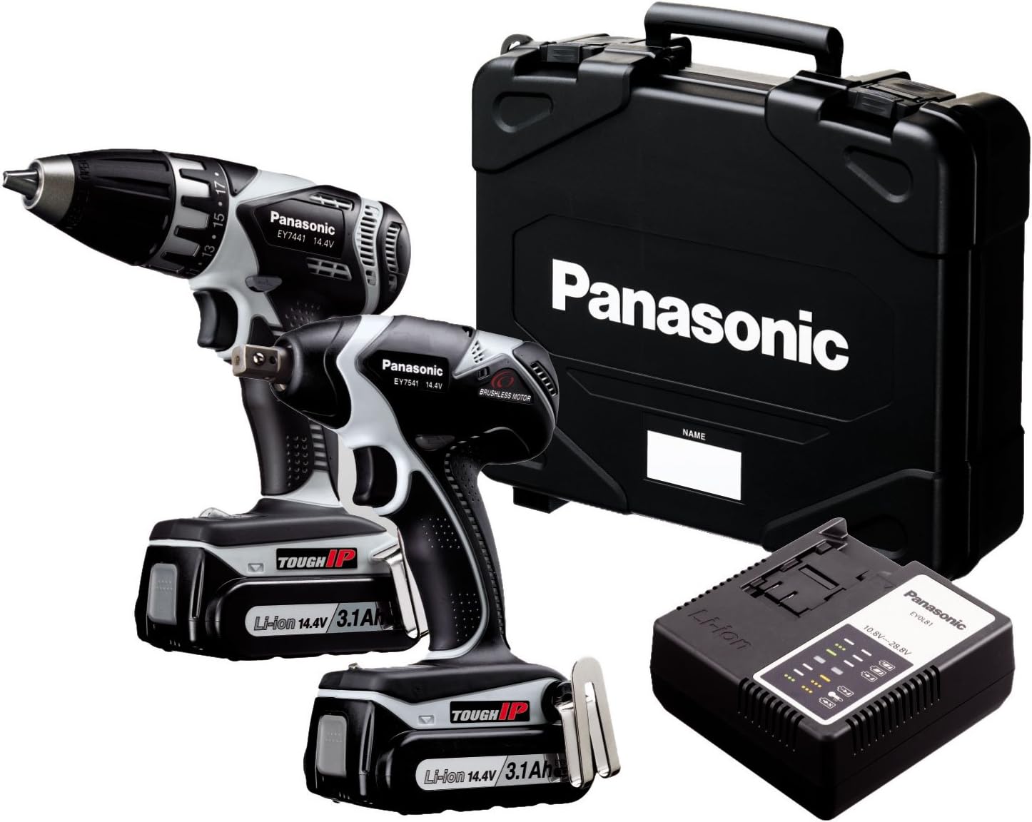 Panasonic EYC190LZ 14.4-Volt IP56 Li-ion Impact Driver Combo Kit ...