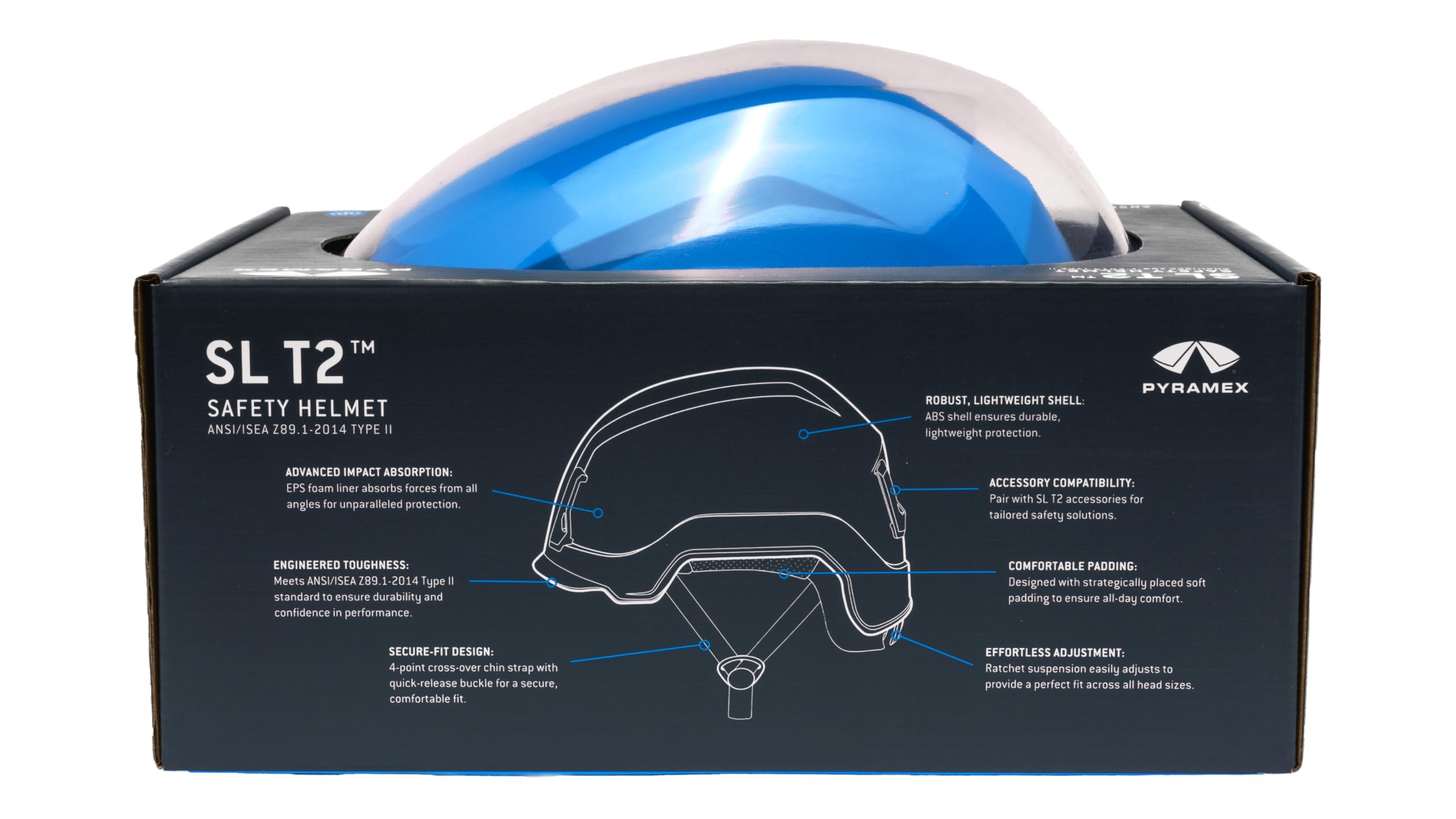 Pyramex SL T2 Type II Series Safety Helmet Black Vented on Galleon ...