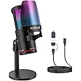 Amazon.com: ZealSound Gaming USB Microphone,Noise Cancellation Condenser mic with RGB Light ...