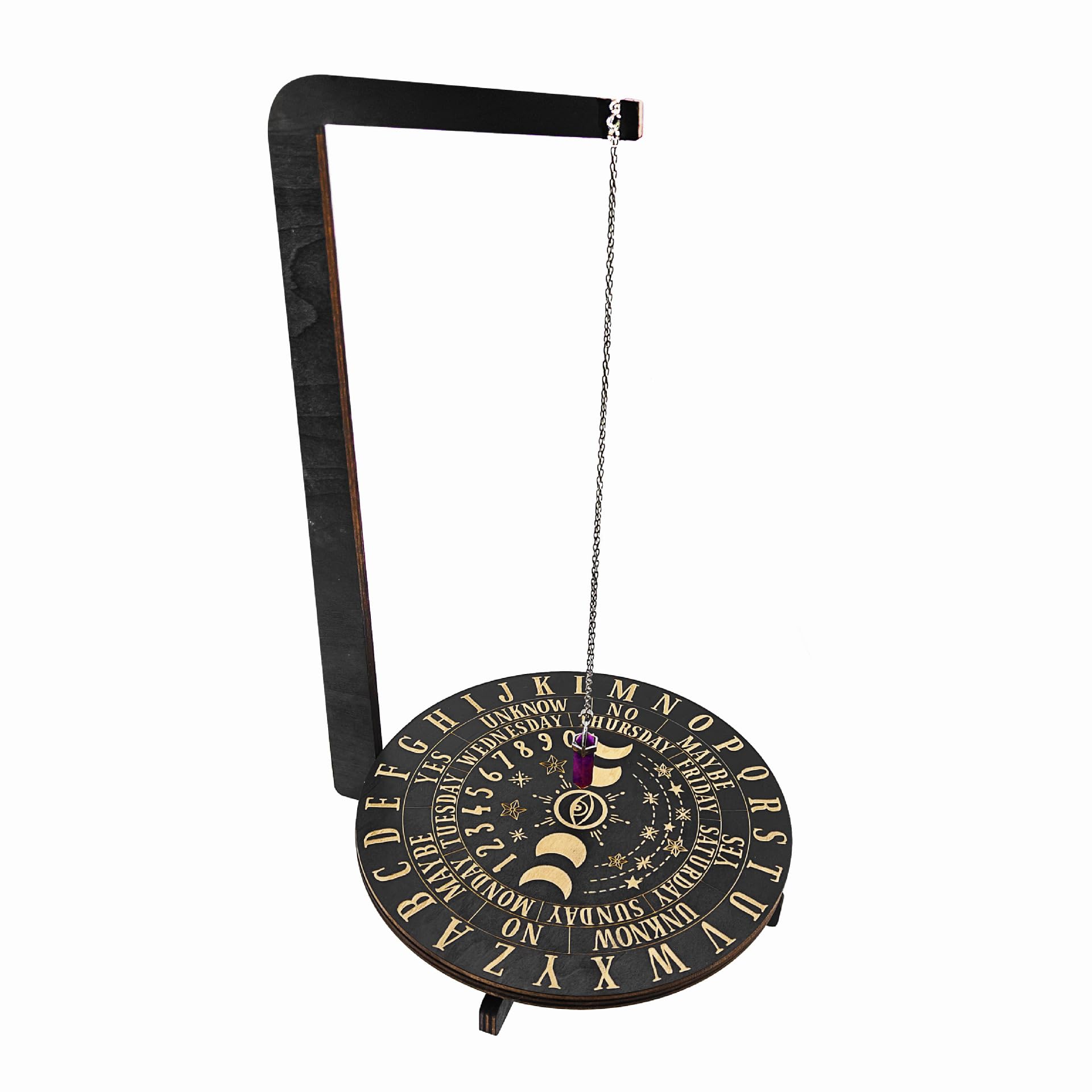 JDOQOKJ Wooden Pendulum Board with Crystal Stand,pendulum stand, 12.5x9 ...