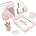 Amazon.com : BLU MONACO Pink Desk Organizer Set for Desk Accessories ...