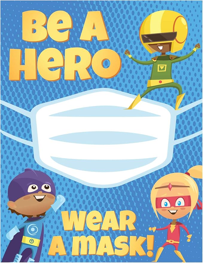 Amazon.com: Wear a Mask Sign for Kids - Mask Required Window and Door ...