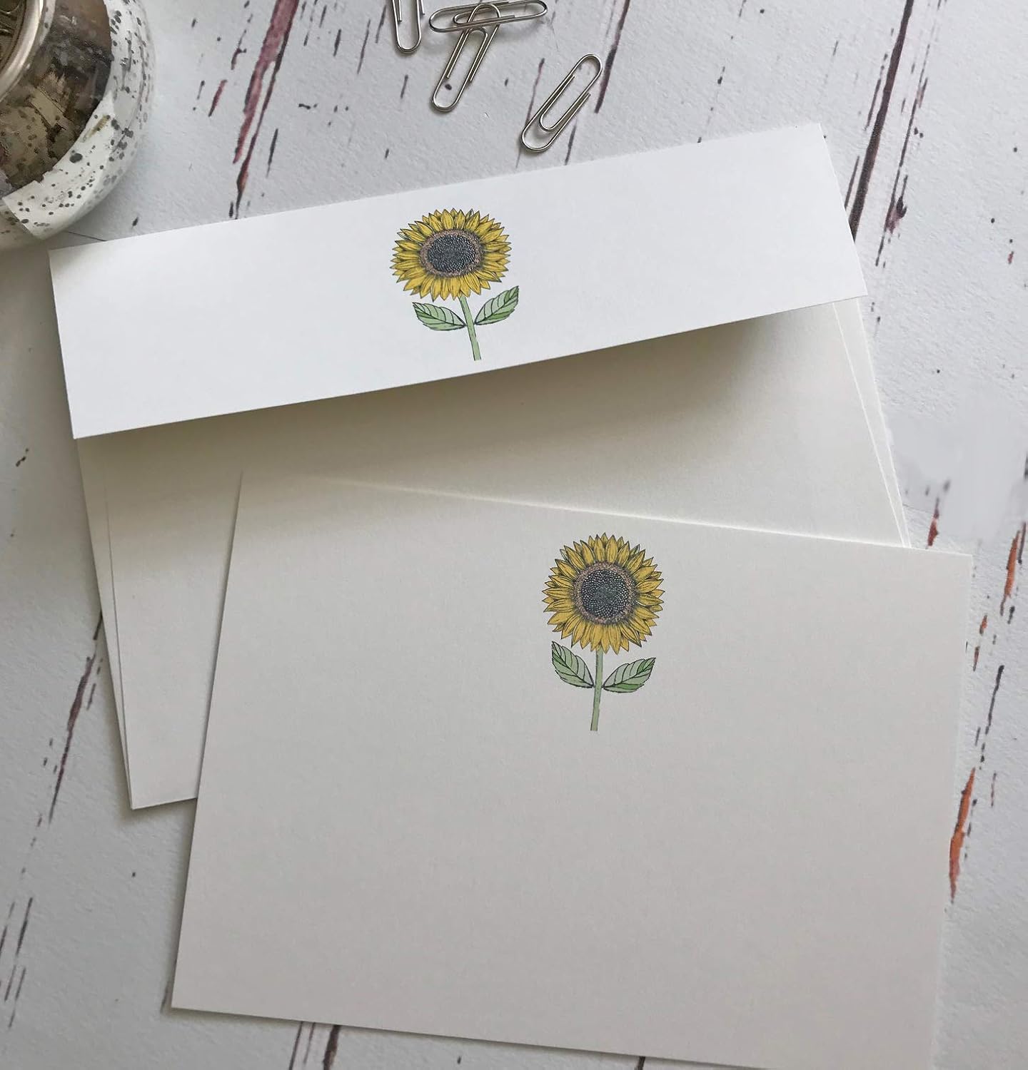 Wagtail Designs Notelets with a Sunflower Illustration in a Lovely ...