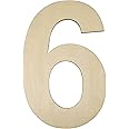 Amazon.com: HILAZA 12 Inch Large Wooden Number 6, 1/4 Inch Thick ...