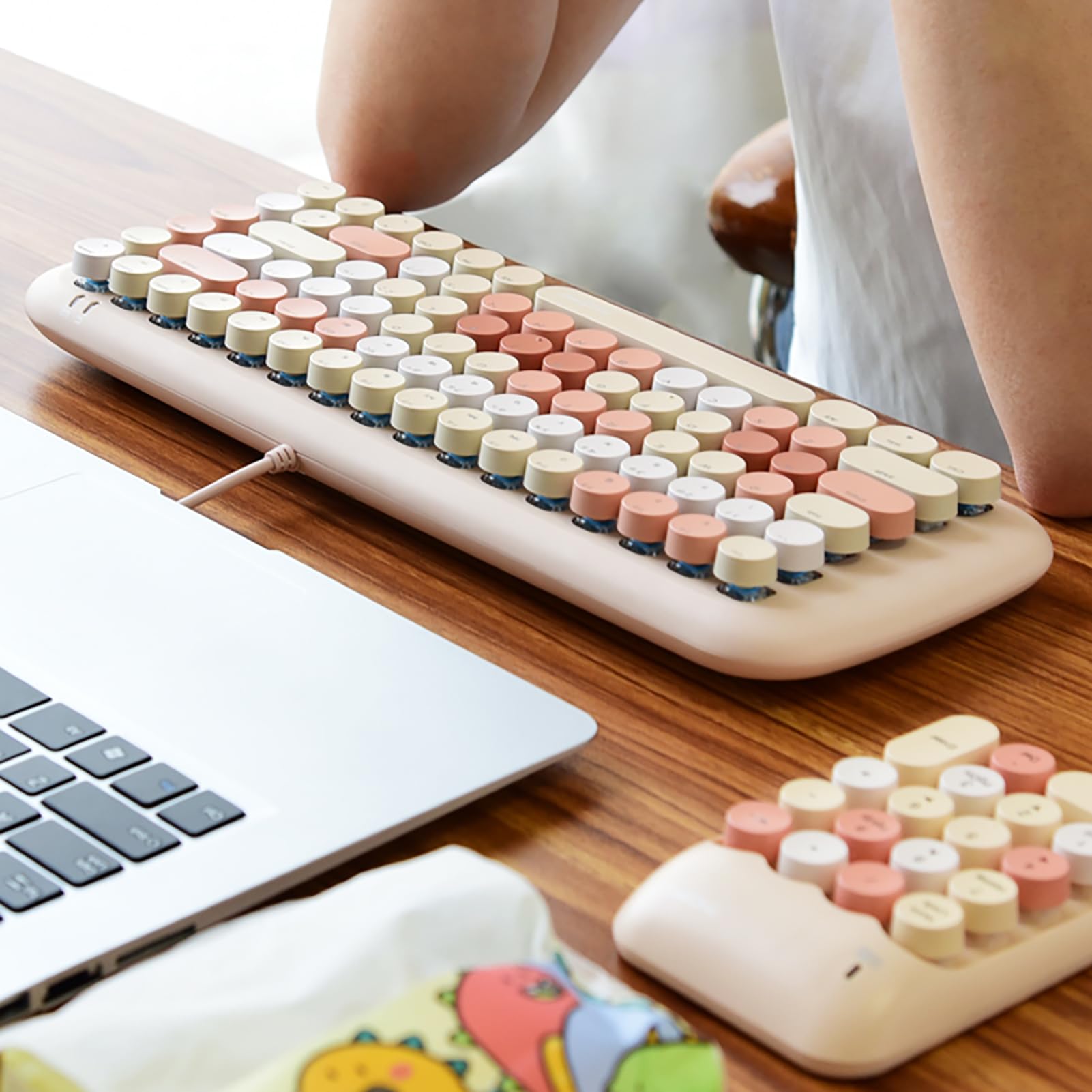 Mua Lomiluskr Cute Colorful Wired Mechanical Keyboard for Girls and ...