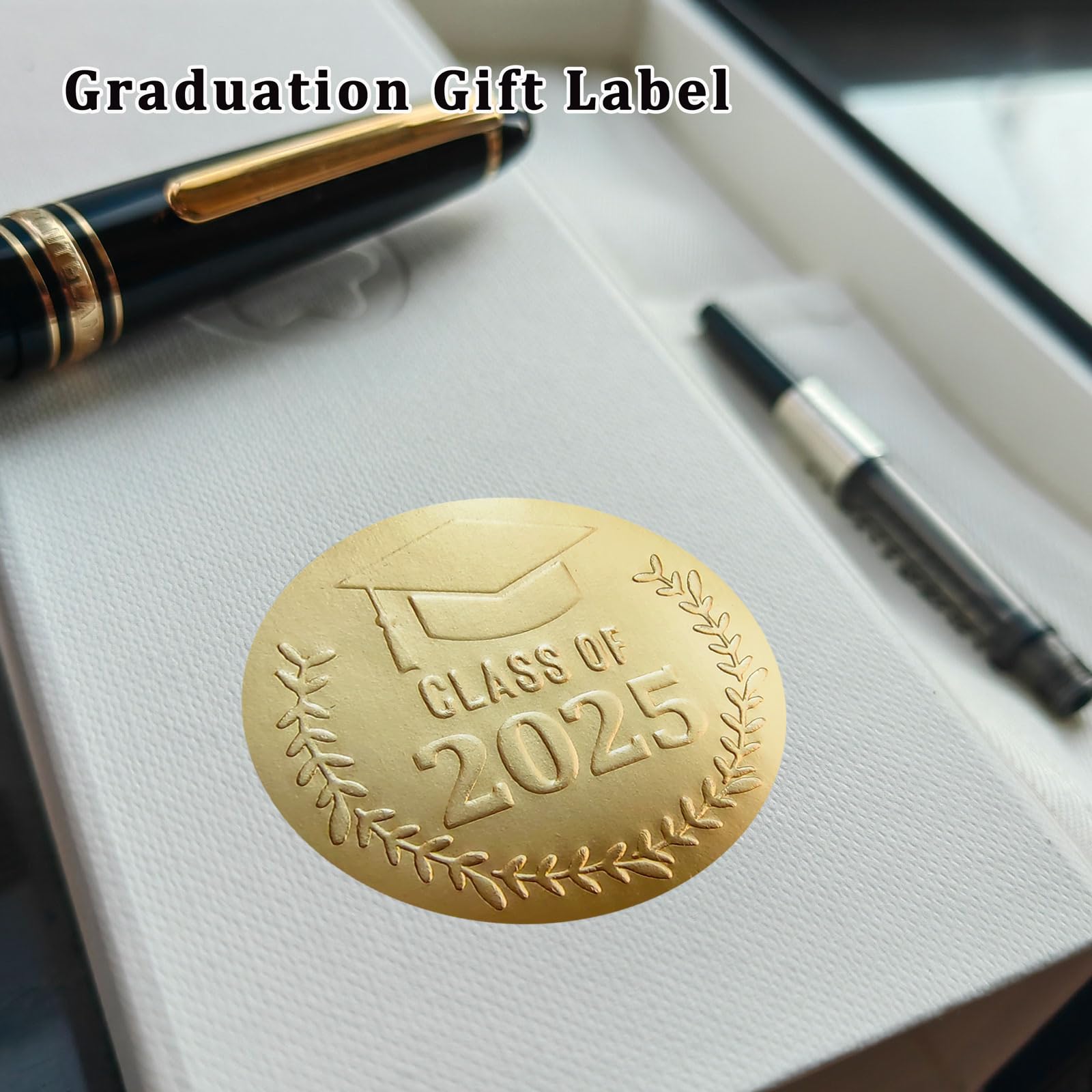 100 X Class Of 2025 Stickers, Graduation Favor Gold Foil Stickers, 2025 ...