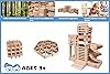 LuckIn 200-Pcs Wood Building Blocks for Kids Over 3 Year Old, Structure ...