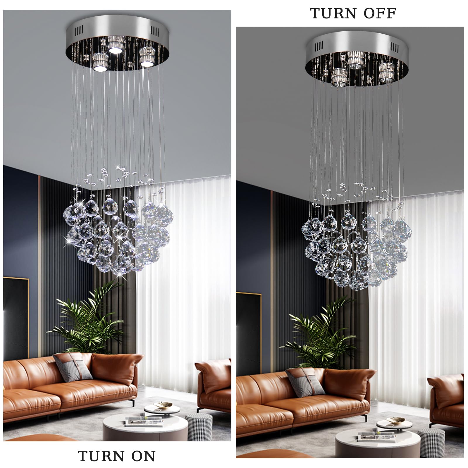 Cainjiazh Raindrop Chandeliers Pendant Light Flush Mount Chandelier ...