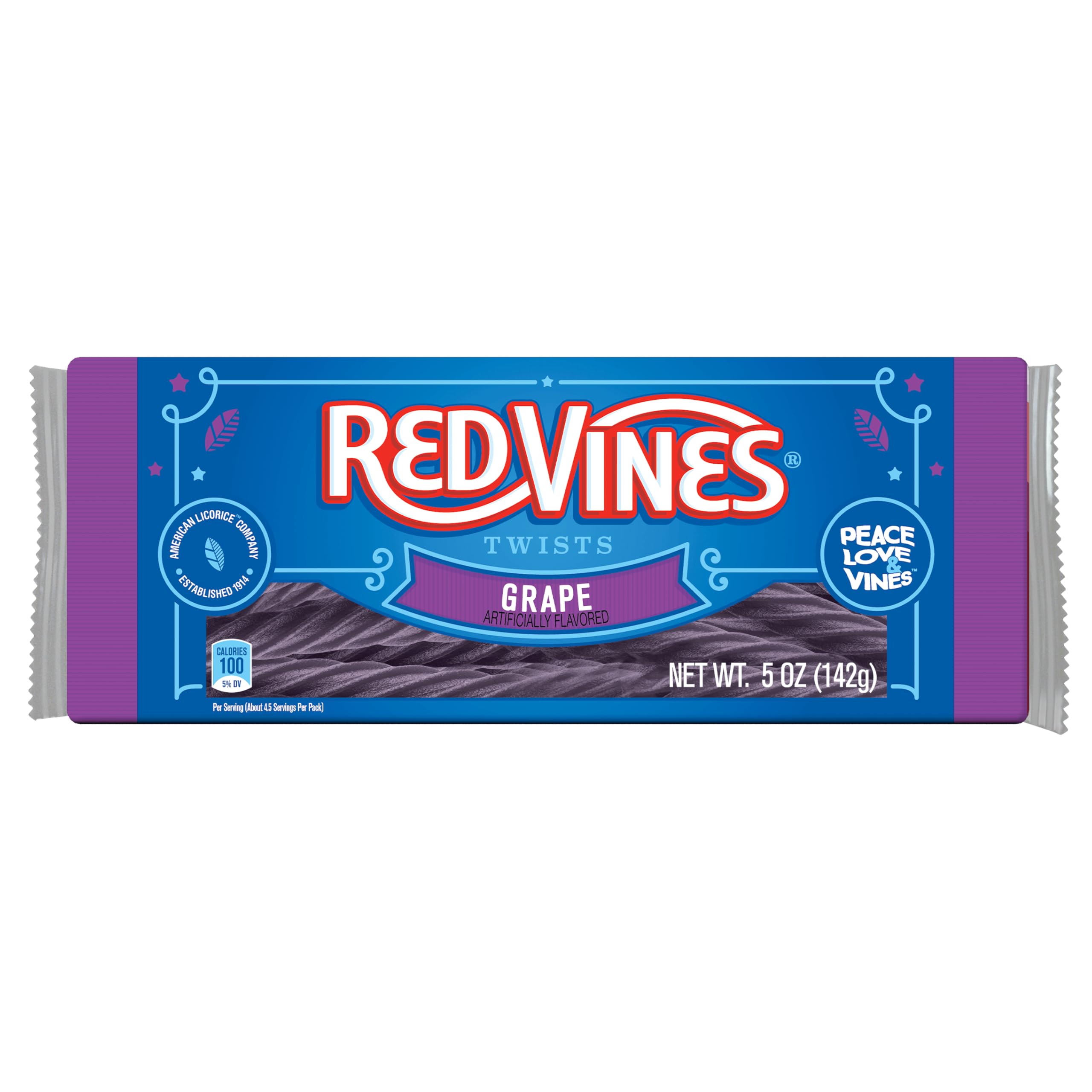 Red Vines Licorice, Grape Flavor Twists, Soft & Chewy Candy, 5oz Trays ...