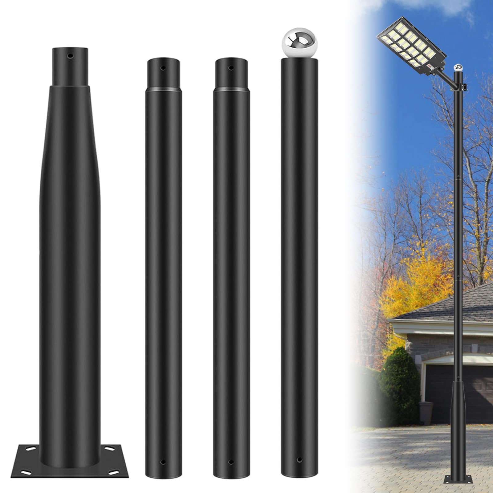 Outdoor Light Poles For String Lights 13ft Outdoor Street Light Pole ...