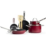 Amazon.com: Red Volcano Textured Ceramic Nonstick, 14 Piece Cookware ...