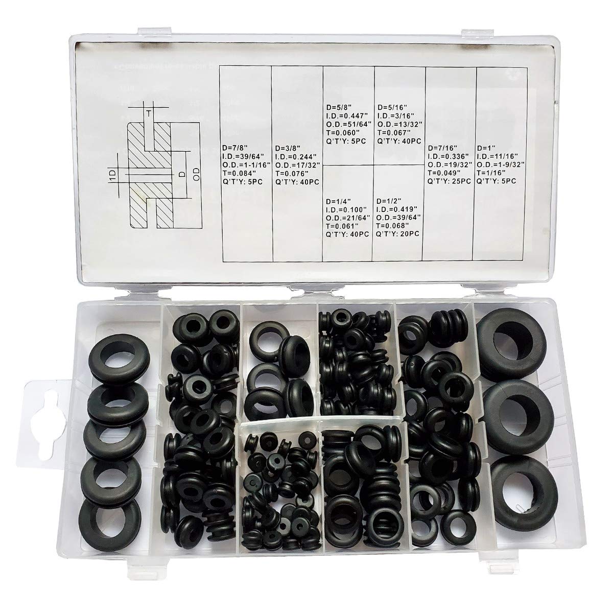 Mua 305 Pcs Rubber Grommet Assortment Kit in 26 Sizes, Eyelet Ring ...