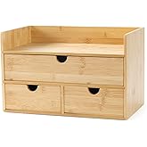 Amazon.com: CMOOD Bamboo Desk Organizer with Drawers, 100% Original ...