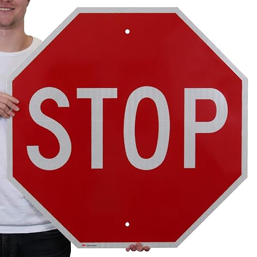 SmartSign "STOP" MUTCD Sign | 30" x 30" 3M Engineer Grade Reflective ...