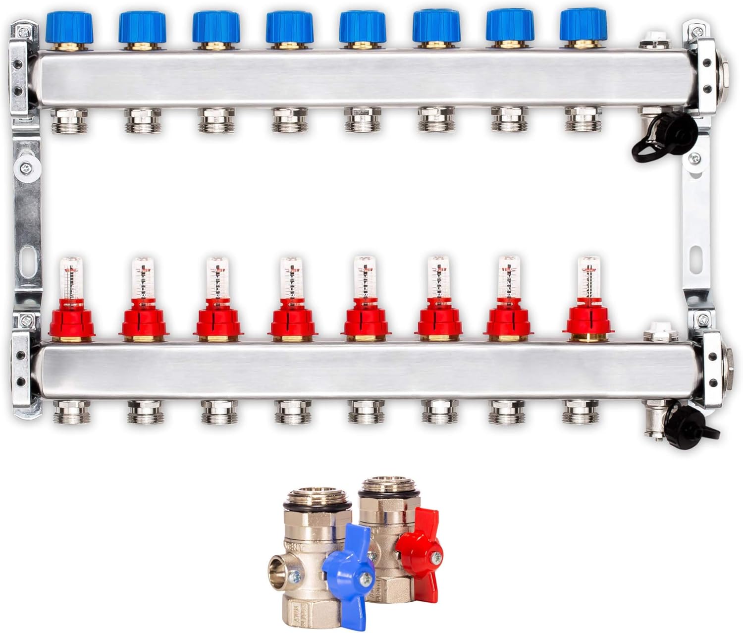 Collettore per riscaldamento a pavimento, 8 circuiti di riscaldamento ...