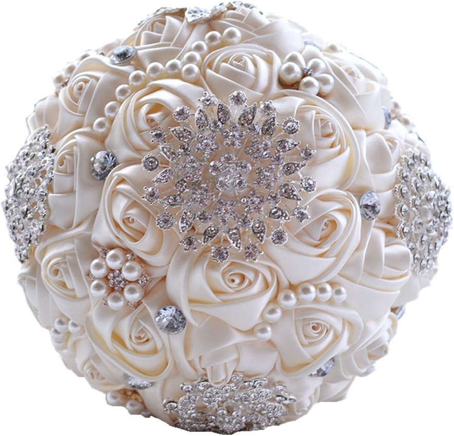 Amazon.com: Wedding Flowers Bridal Bouquets Elegant Pearl Bride ...