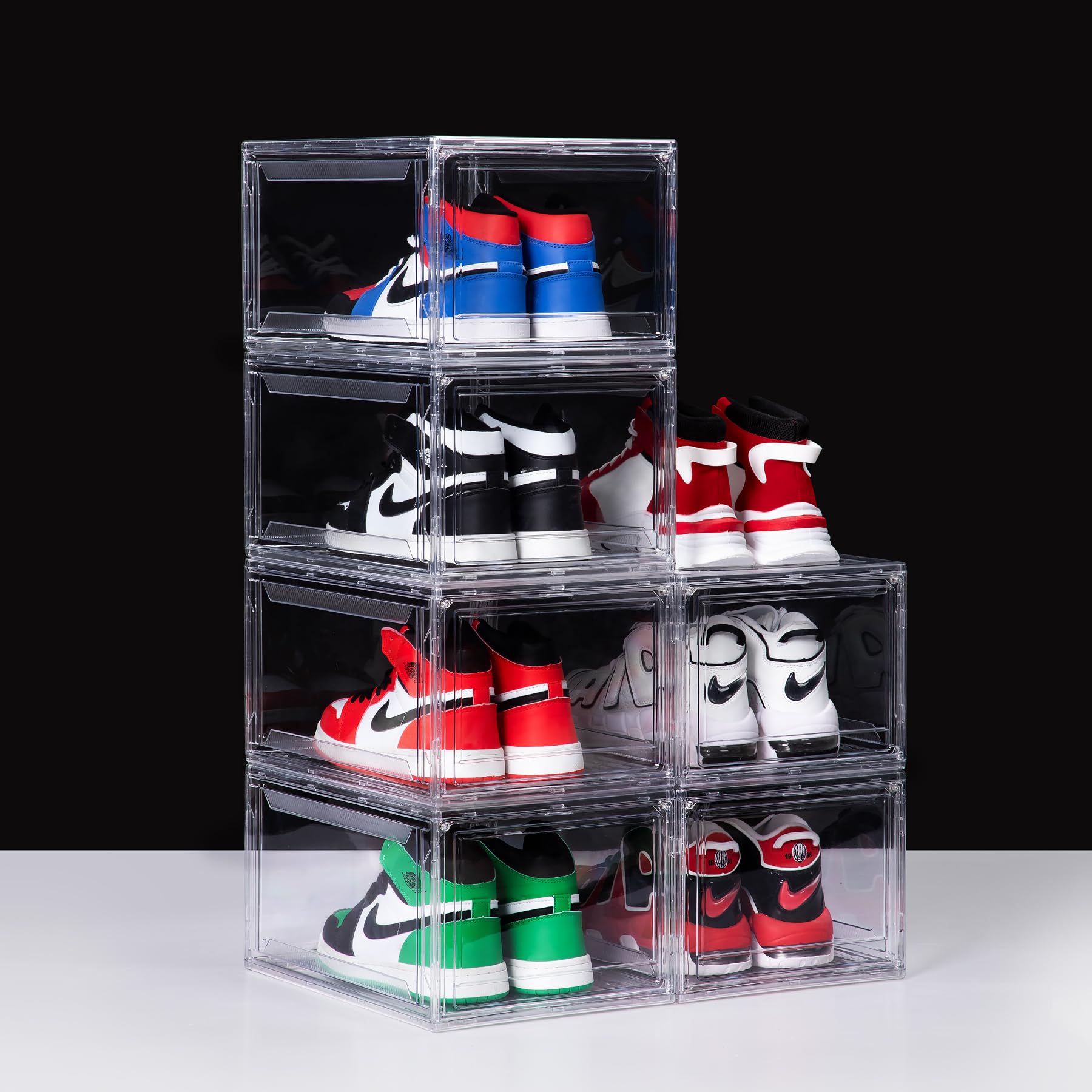 NYZE 6 Pack Acrylic Shoe Boxes, Clear Shoe Boxes Stackable, Shoe ...