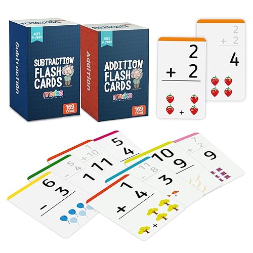 merka Addition Flash Cards for Kids Math Facts Flash Cards Preschool ...