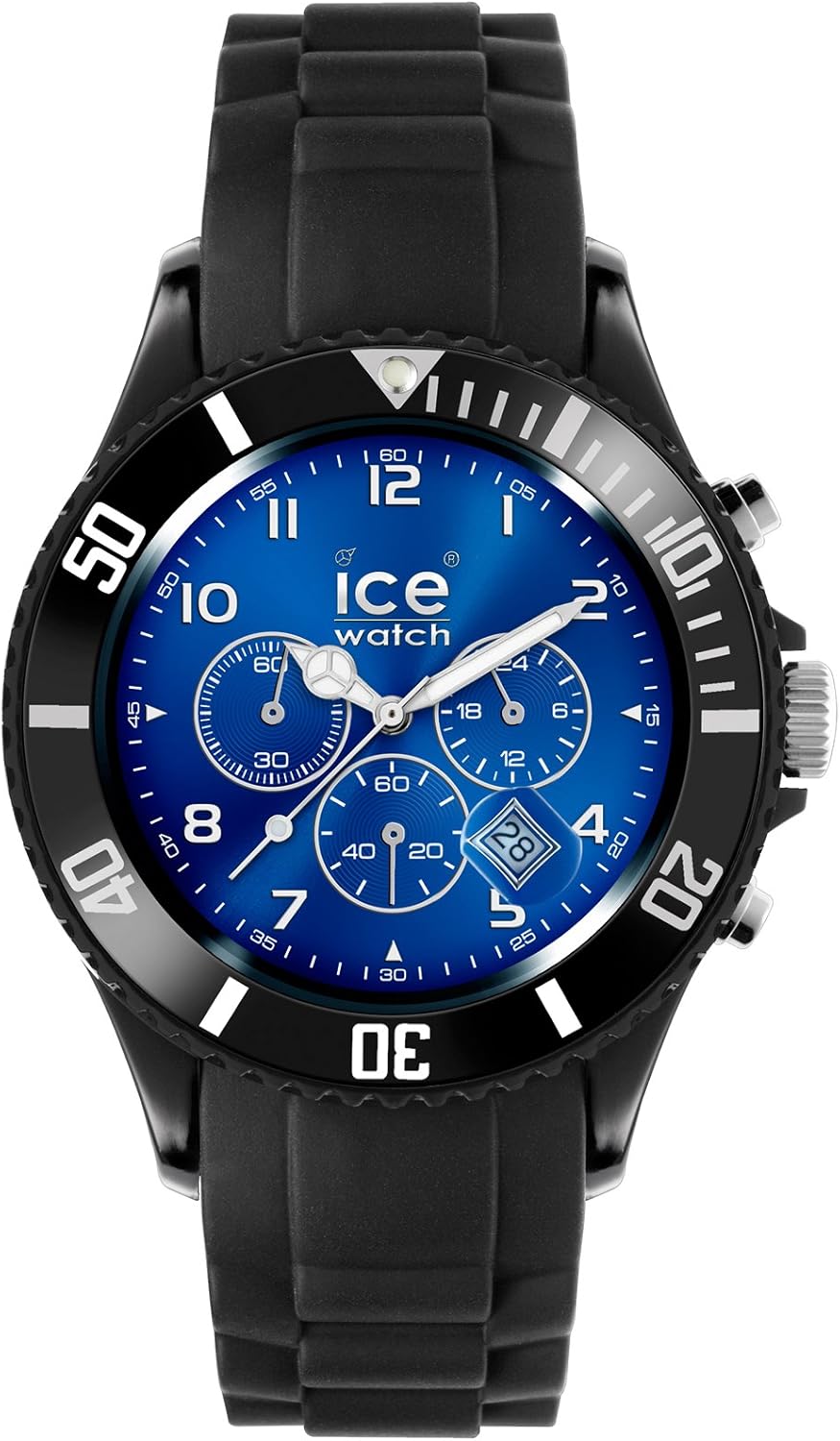 Ice-Watch Big Quartz Watch with Blue Dial Chronograph Display and Black ...
