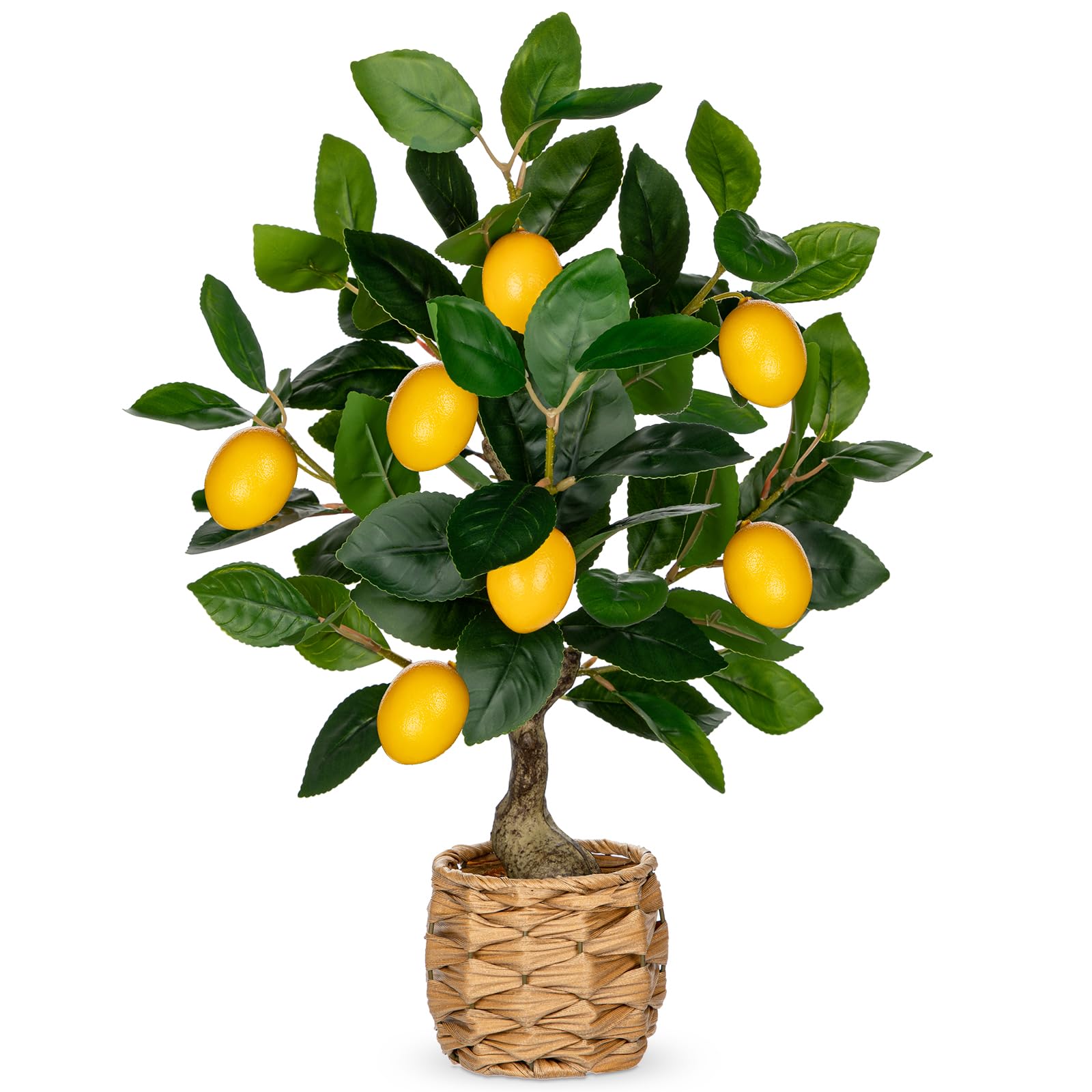 Oairse Artificial Potted Plants 17.3 inches Small Fake Lemon Tree ...