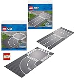 LEGO® City 2er Set 60236 60237 Gerade und T-Kreuzung + Kurve und ...