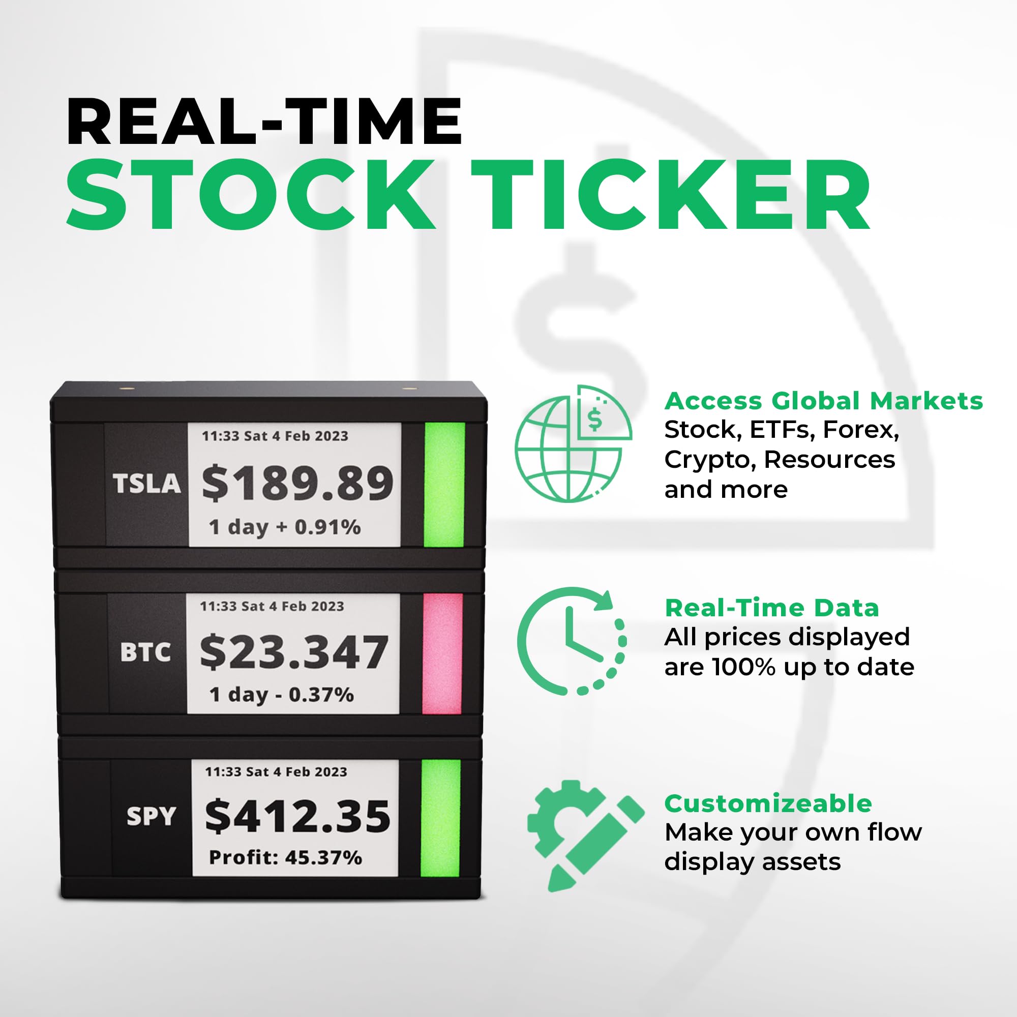 Mua TickrMeter Stock Ticker with E-Ink Screen and WiFi Connectivity ...