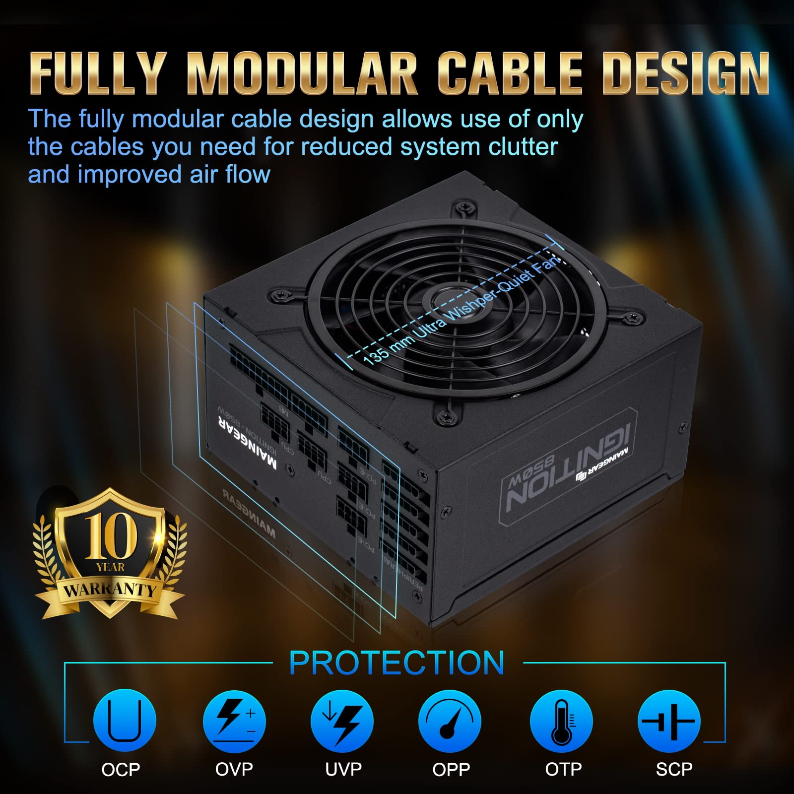 Mua MAINGEAR Ignition Fully Modular Power Supply PC, 850W, 80 Plus Gold ...