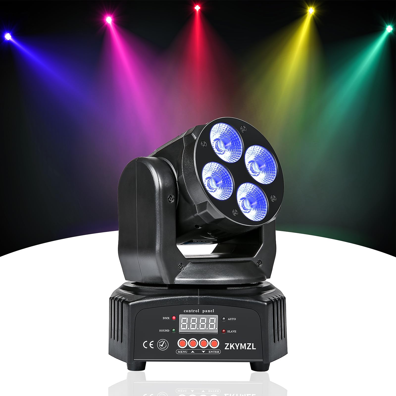 ZKYMZL RGBWA/UV 6 in 1 LED Light Mini 50W Wash Rotating Light Moving ...