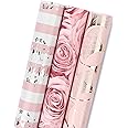 Amazon.com: MAYPLUSS Pink Wrapping Paper Roll - Mini Roll - 17in X 120in Per roll - 3 Different ...