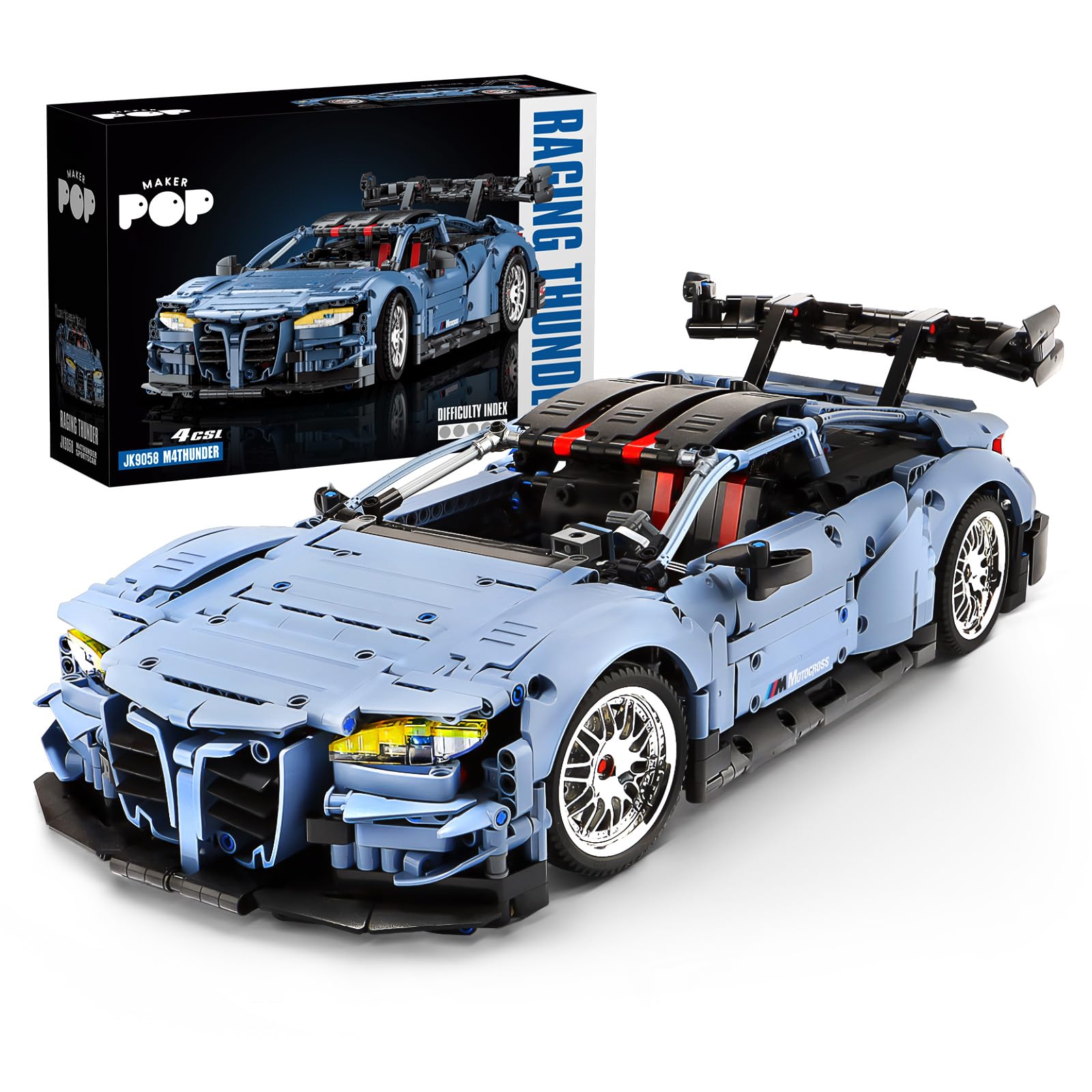 MOCBROPCS M4 Technic Building Car Set, 1:10 Champion Racing Car ...