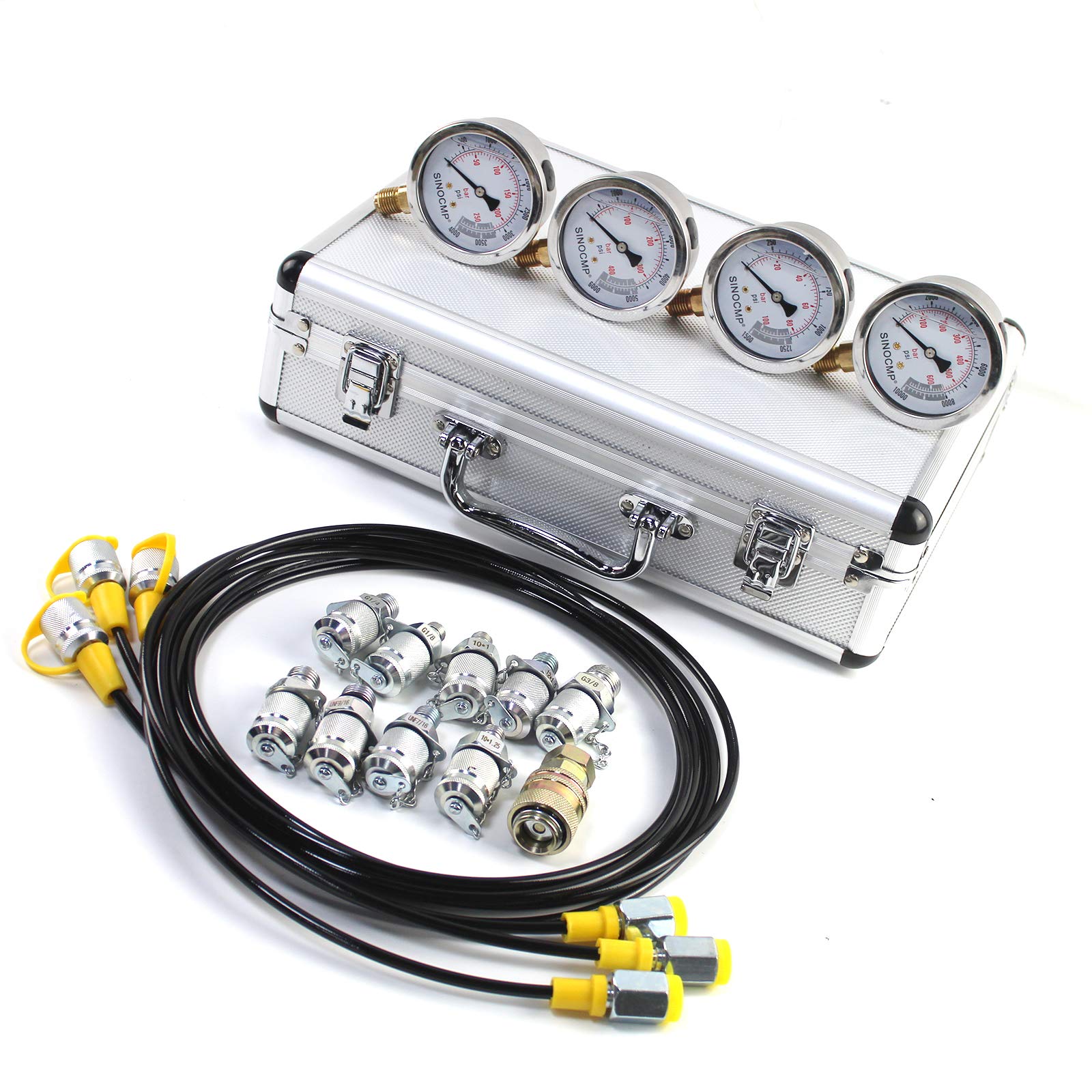 Mua SINOCMP Hydraulic Pressure Test Gauge Kit, 4 Gauges(10Mpa/25Mpa ...