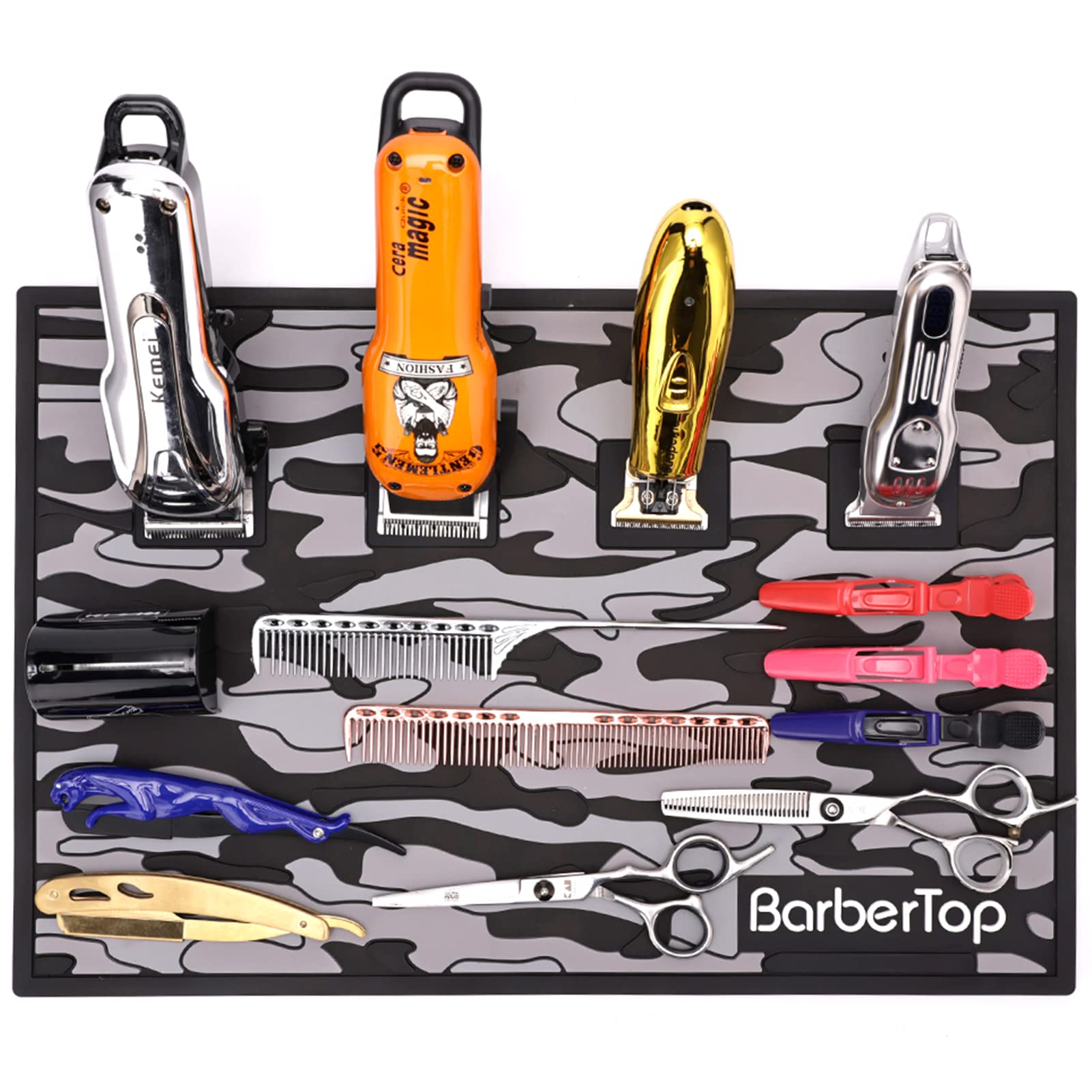 Barber Tools Organizer Mat, Magnetic Barber Mat, Clippers Mat, Magnet ...