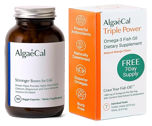 ALGAECAL - Plant Based Calcium Supplement with Vitamin D3 (1000 IU) for ...