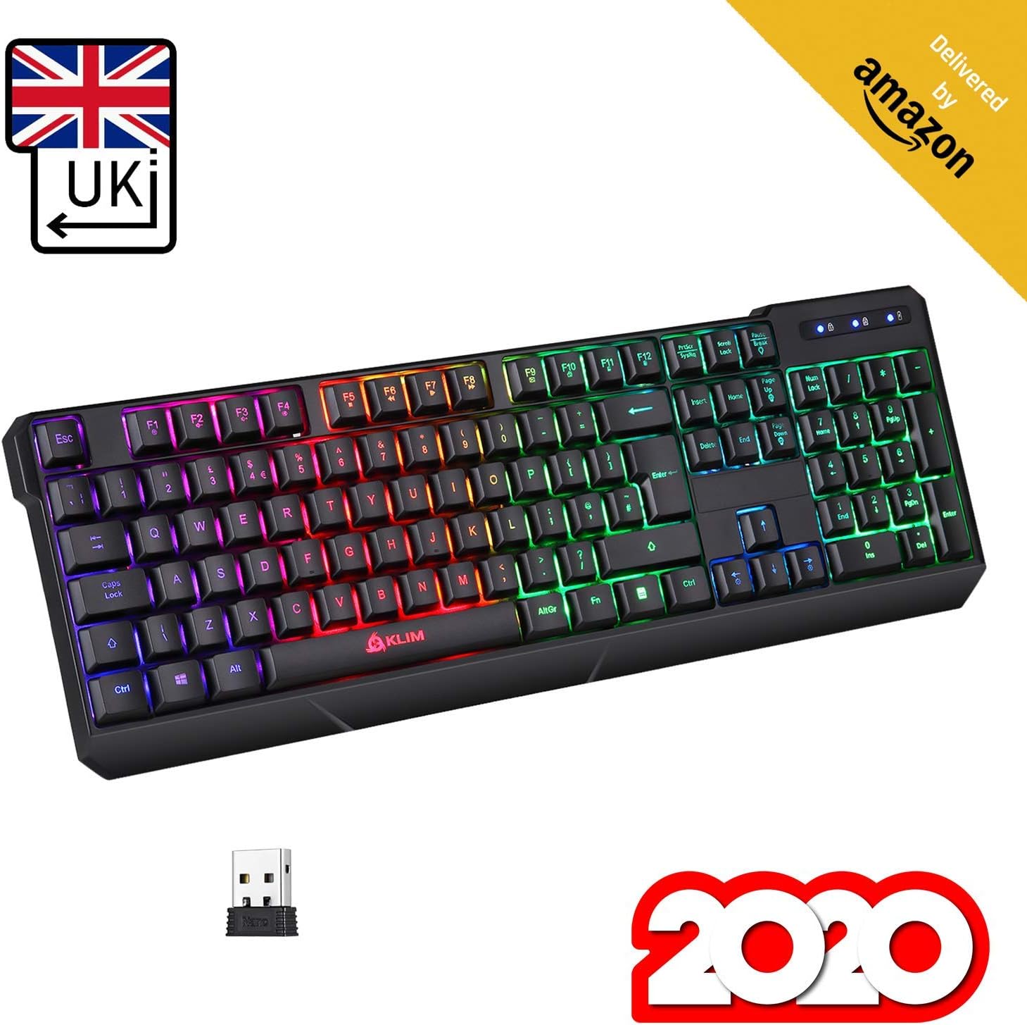 KLIM™ Chroma Wireless Keyboard UK Layout + Slim: Amazon.co.uk: Electronics