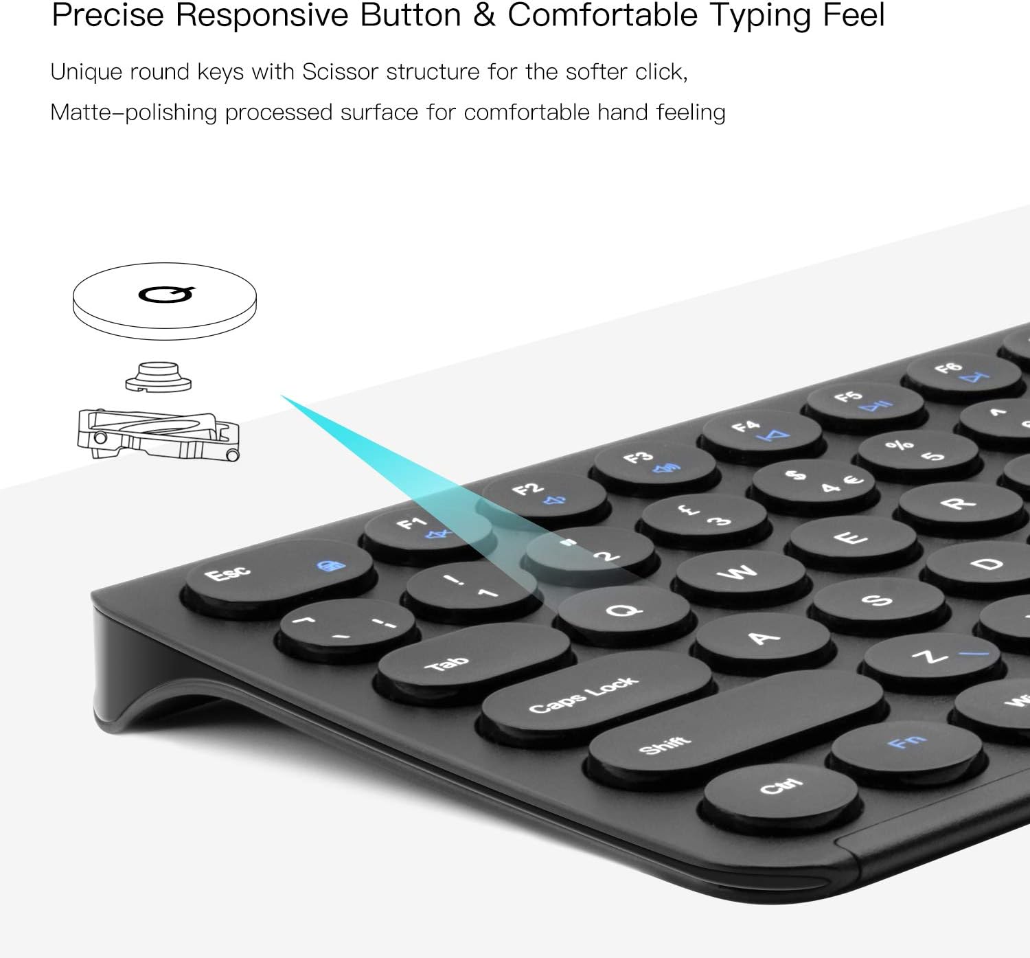 Wireless Keyboard and Mouse Set, Sonkir Rechargeable Full-size Compact Keyboard with Numeric ...