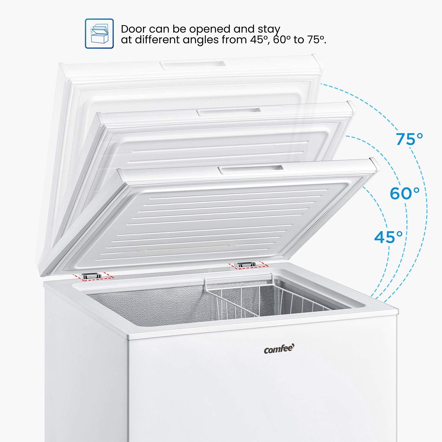 COMFEE’ 99L Freezer RCC140WH1（E） Long Term Storage Chest Freezer with ...