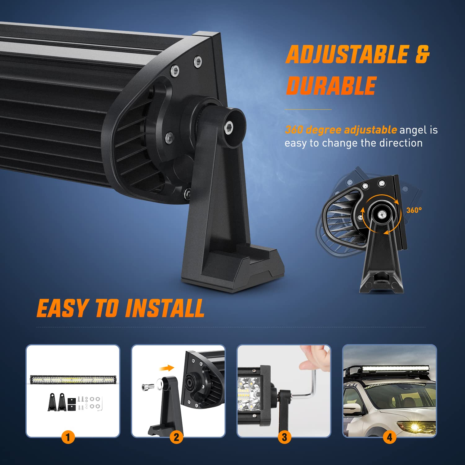 Mua Nilight 33 Inch LED Light Bar 256 LED Chips 9860LM Curved Triple ...