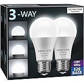 GODUORA 4 Pack 3 Way Light Bulbs 50 100 150W, Daylight 5000K,Three Way A19,E26 Base,Perfect for ...