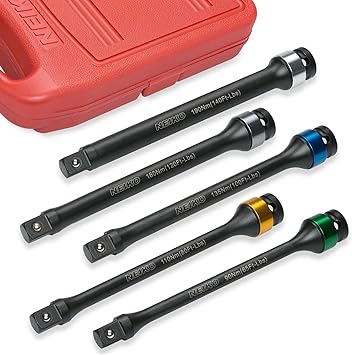 Wrenches Drive Torque Limiting Extension Bar Set 65 120 5pc 1/2 in 100 80 140 ft-lb Torque Wrenches