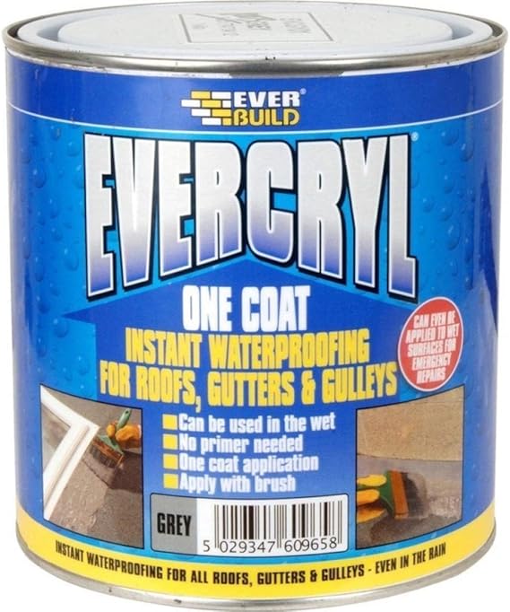 Everbuild EVC02BL Evercryl One Coat 2.5Kg - Black: Amazon.co.uk: DIY ...
