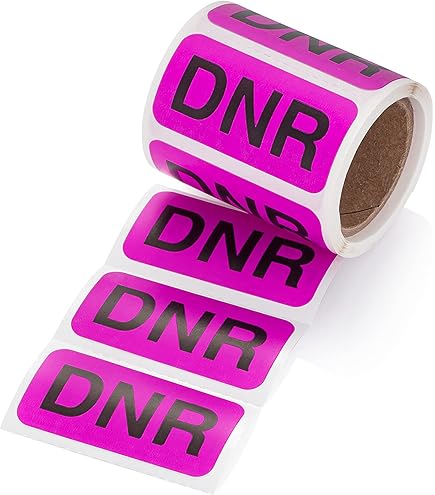 DNR Advance Directive Medical Chart Labels Fluorescent Red Doctor Stuff ...