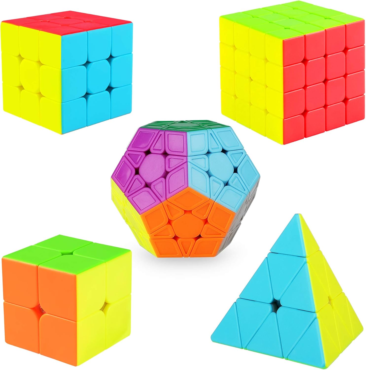 KidsPark Magic Cube Set 2 2 3 3 4 4 Pyramid Pyraminx Megaminx Puzzle