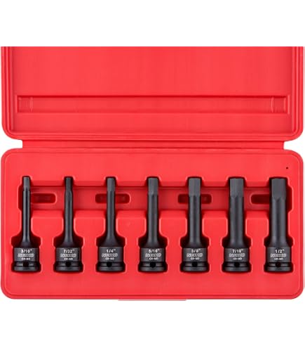 8 Piece SAE Hex Driver Sockets 8-Piece 1/2" Drive Allen Hex Driver ...