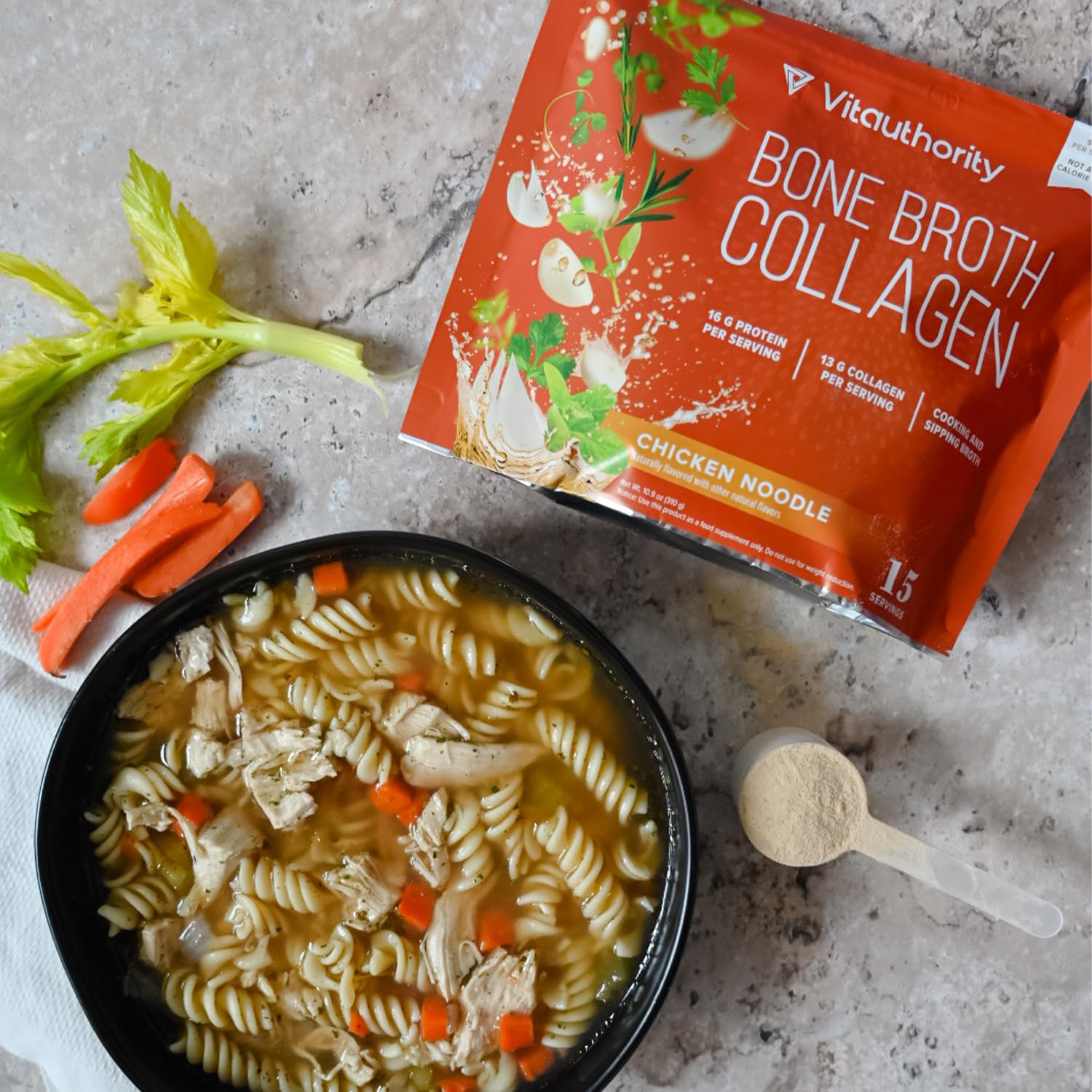 Mua Vitauthority Bone Broth Collagen Delicious Chicken Noodle Flavored ...