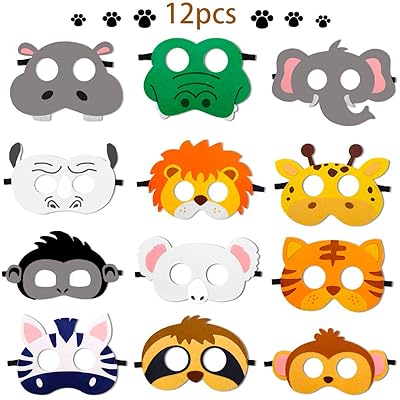 Animal Masks For Kids 32 Piece Safari Animal Masks - Jungle Party Masks ...
