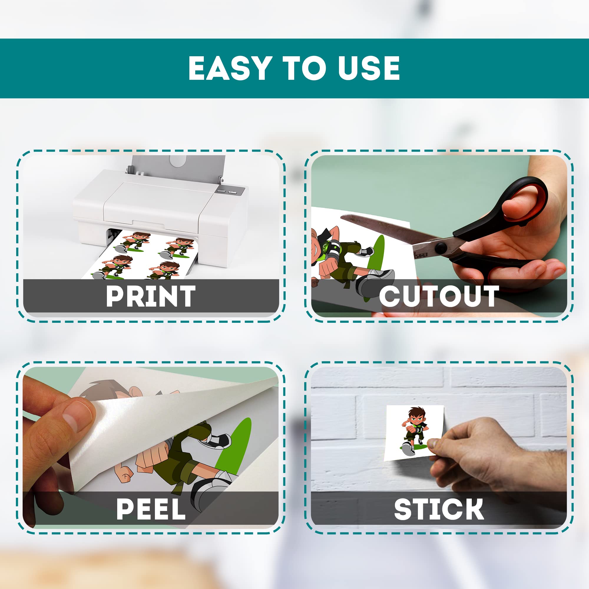 Mua 20 Premium Printable Vinyl Sticker Paper for Inkjet Printer - 8 ...