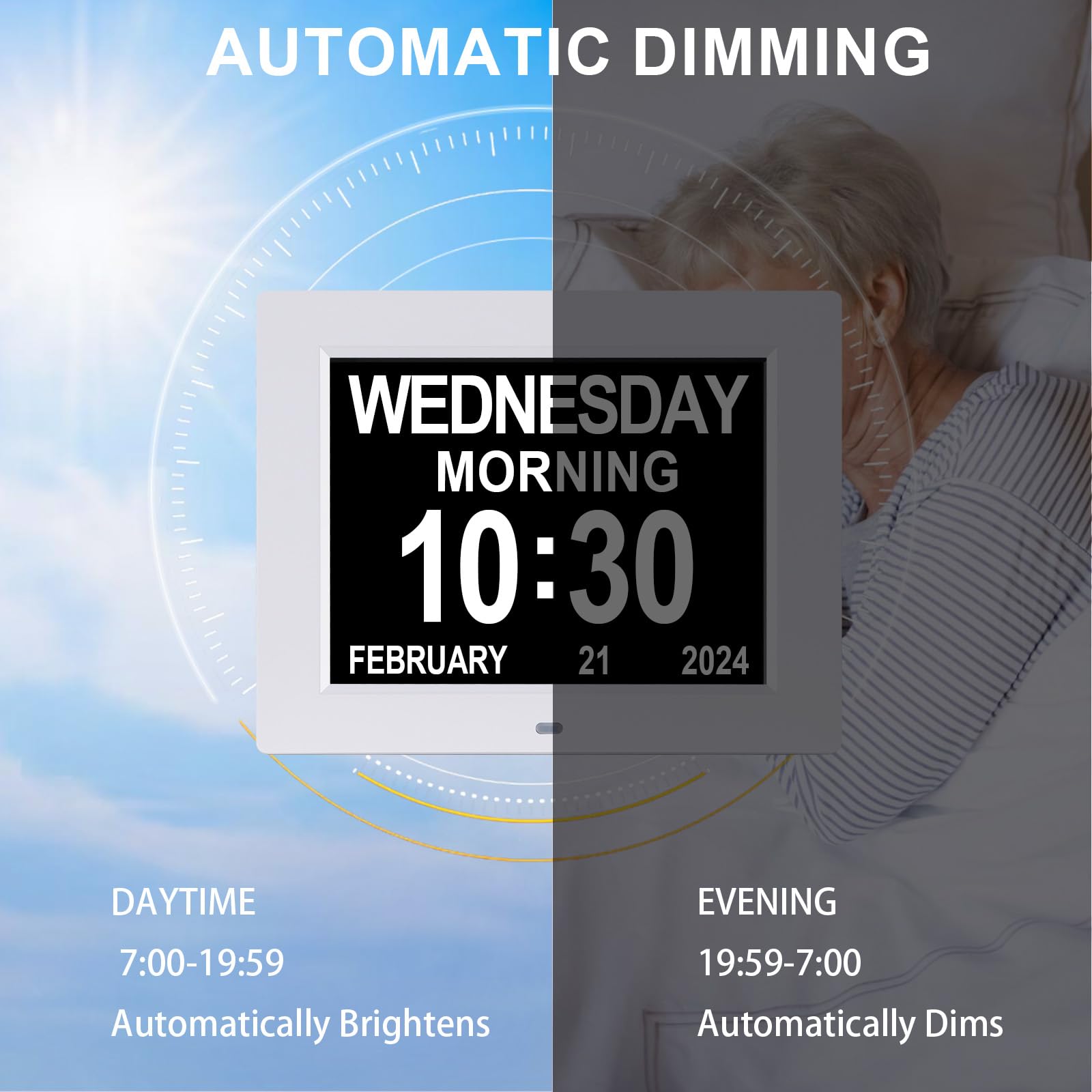 Mua Dementia Clock Large Digital Calendar Clock for Seniors Clock with ...