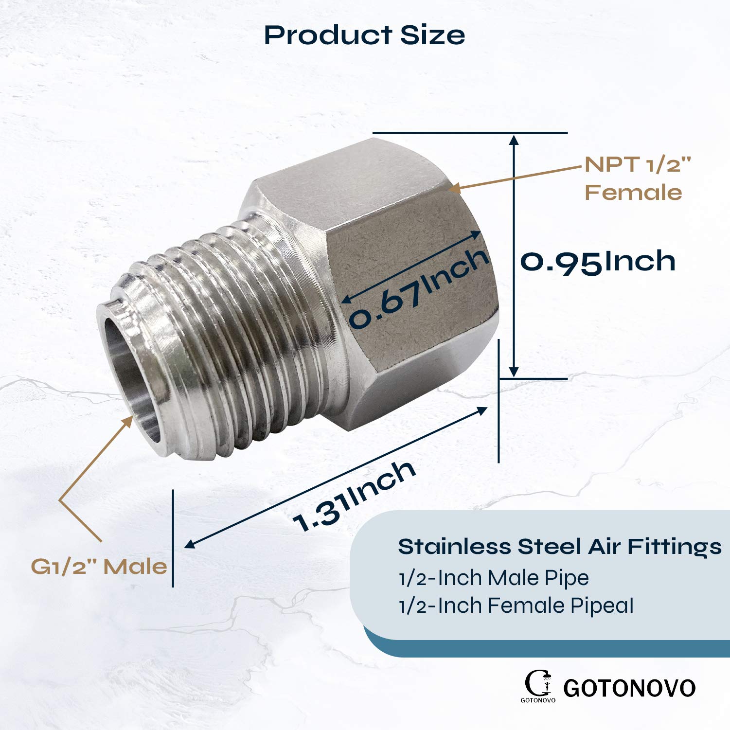 Mua gotonovo G1/2 Inch Female To NPT1/2 Inch Male Threads Adapter ...